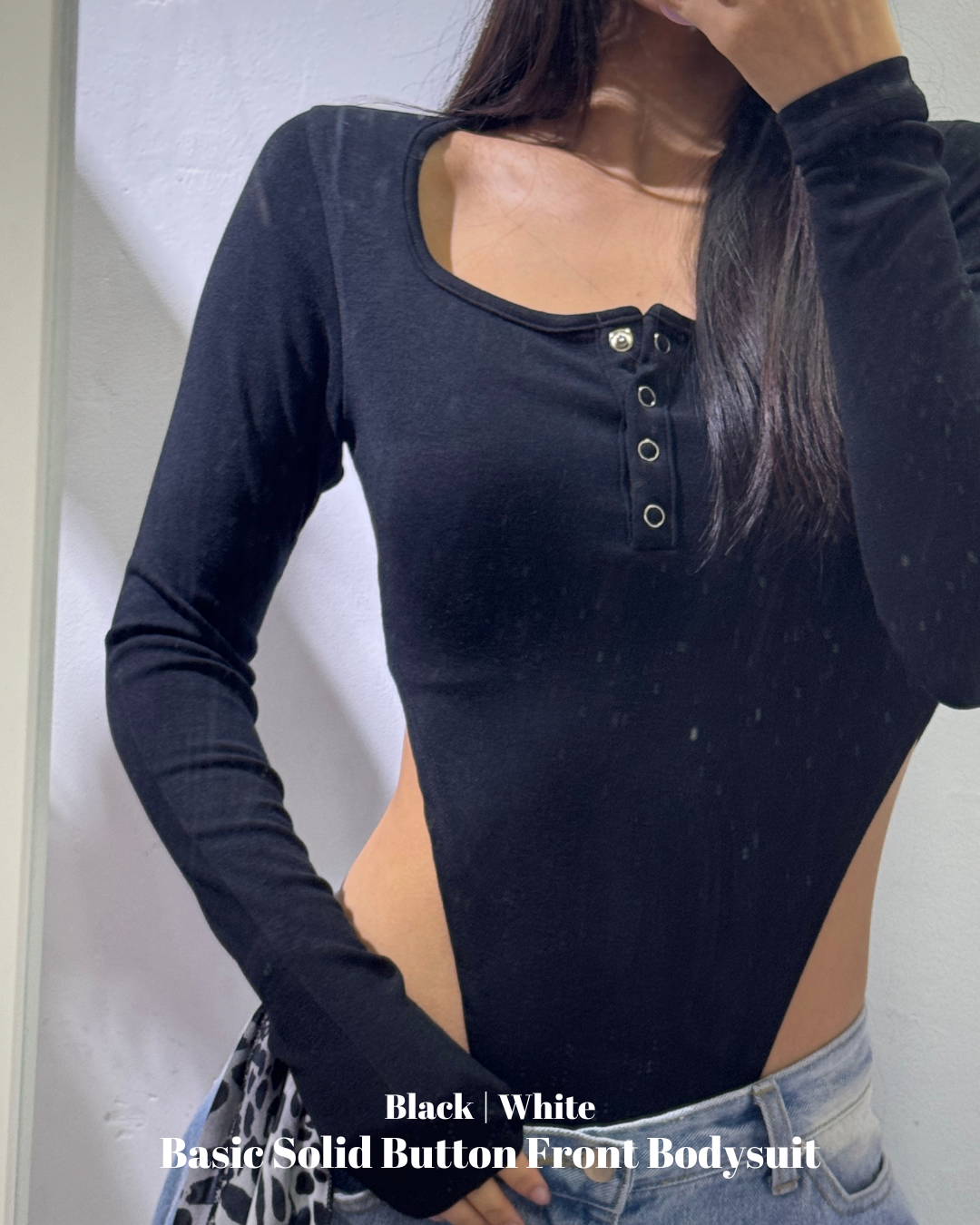 【超性感Bodysuit】Basic Solid Button Front Bodysuit – Get Ready With Me